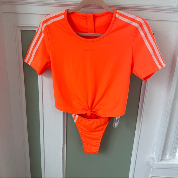 IVY PARK | Swim | Ivy Park Adidas Orange Swim Suit Top Bottom Medium ...